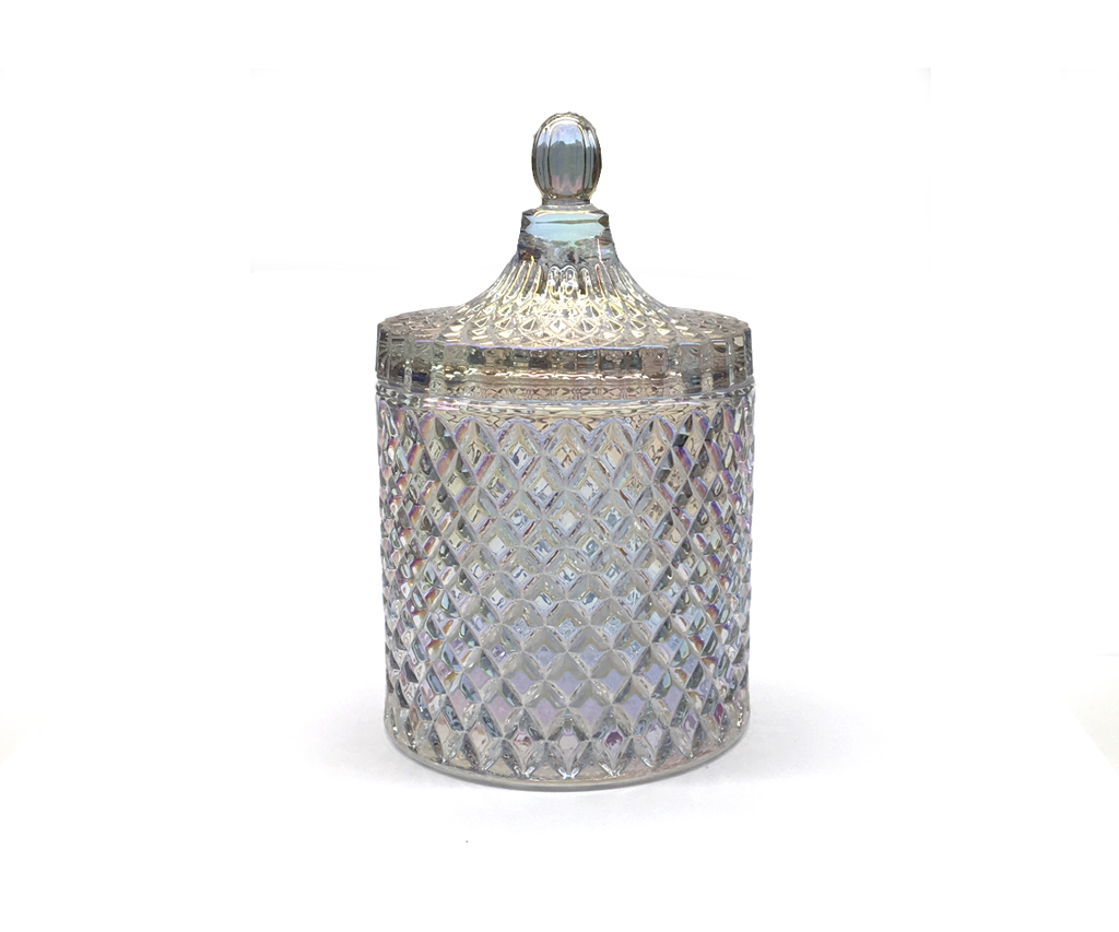 Iron Plated Pearl GEO Cut Glass (230ml) - Luxury Candle Supplies