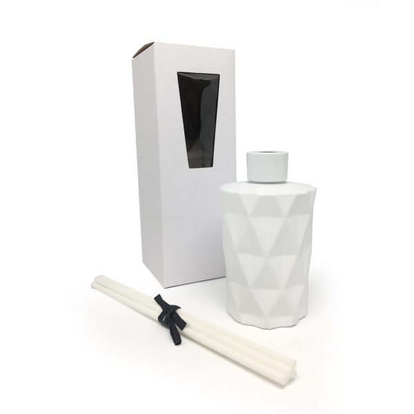 170ml Diamond Diffuser – Matte White (S18M) - Luxury Candle Supplies