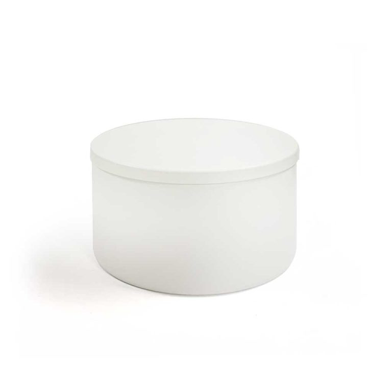 Flat Standley Tin – Matte White (S.1) - Luxury Candle Supplies