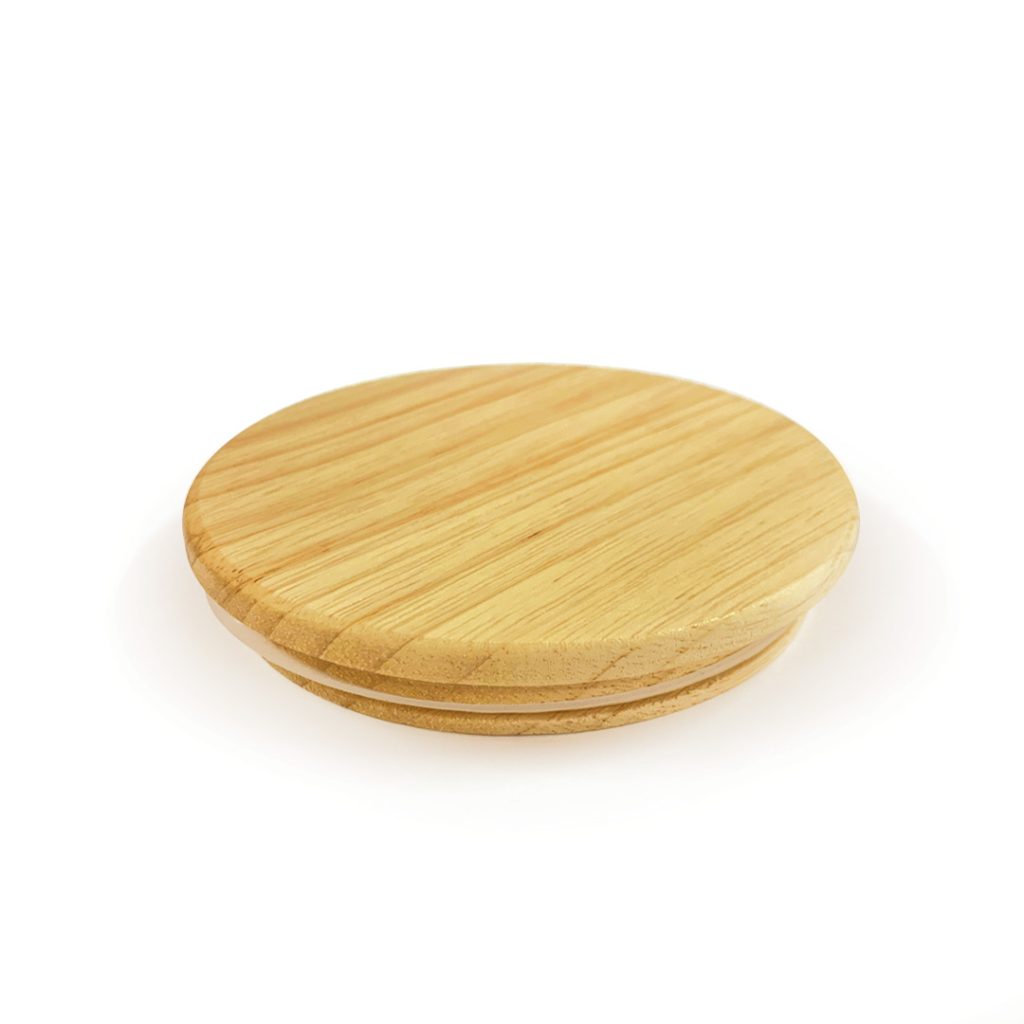 Extra Large Rubber Wood Lid with Silicone Seal - Luxury Candle Supplies