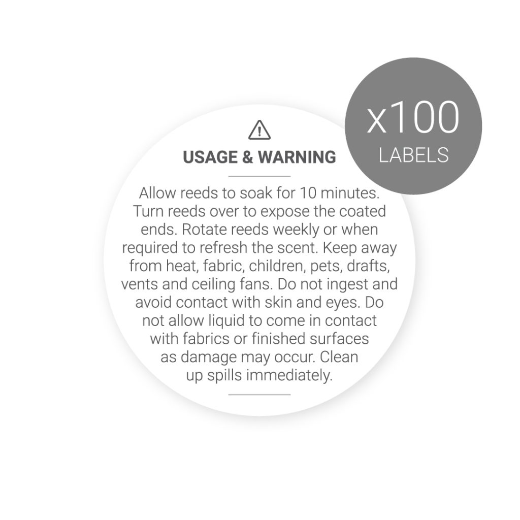 Diffuser Warning Labels 35mm – 100pc - Luxury Candle Supplies