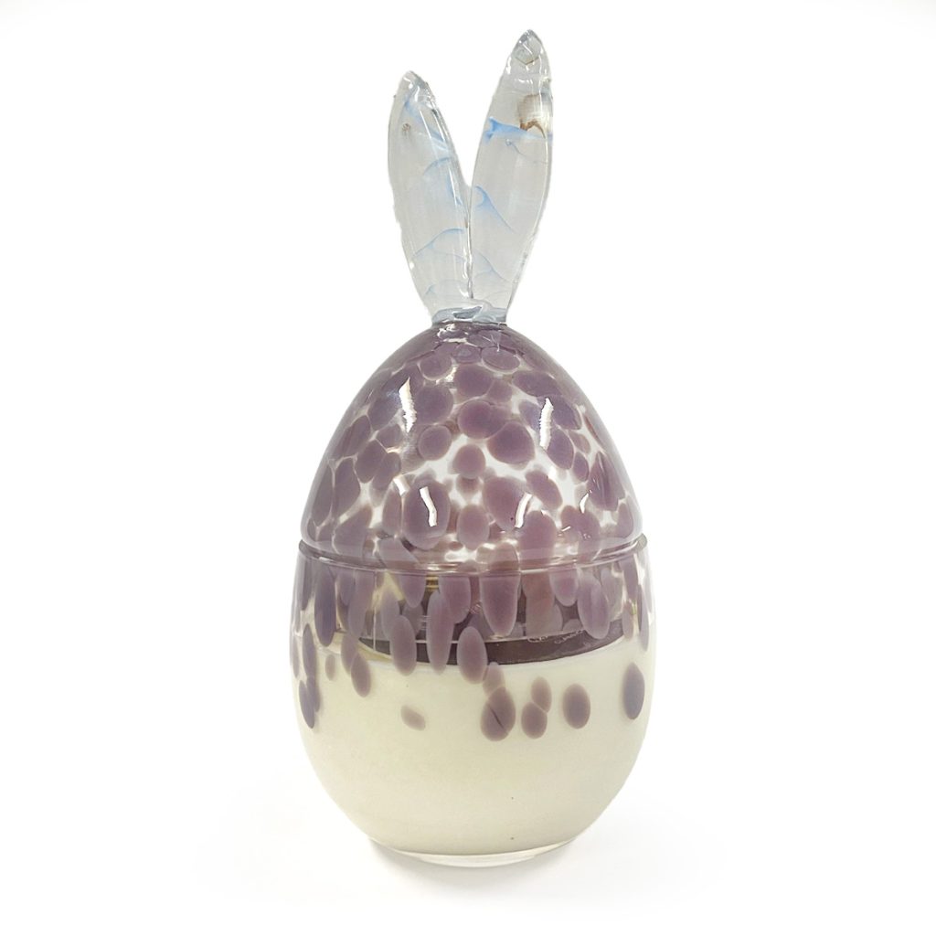 Easter Bunny Jar – Purple with Blue Ears (S501A) - Luxury Candle Supplies